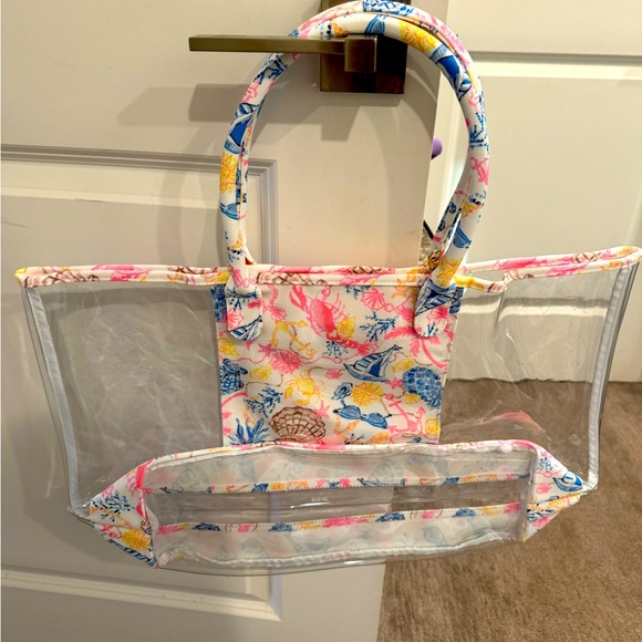 Lilly Pulitzer | Bags | Lilly Pulitzer Beach Tote Bag Sailboats And Sea ...